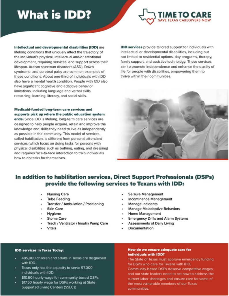 TEXAS DSP WORKFORCE CRISIS REPORT - Time to Care Texas